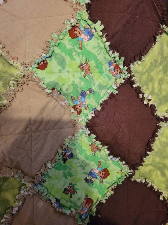 Quilts Home & Living Dora The Explorer or Go Diego Go Rag Quilt/Toddler ...