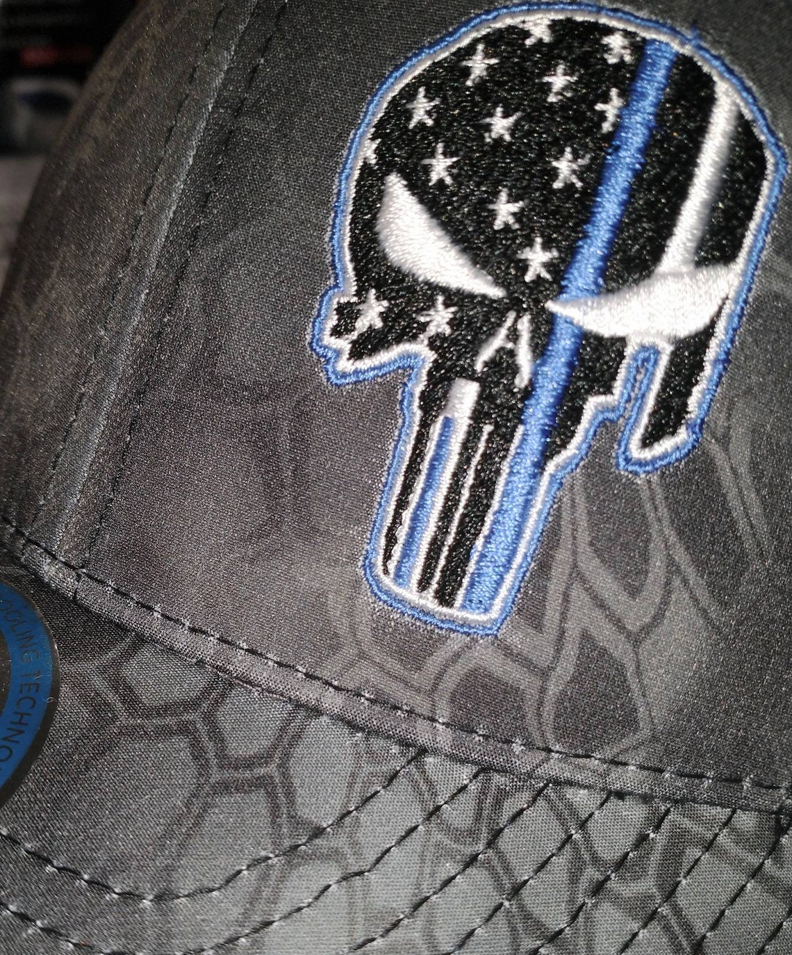 Punisher Skull Thin Blue Line Police Embroidered Hat Police Hat - Etsy