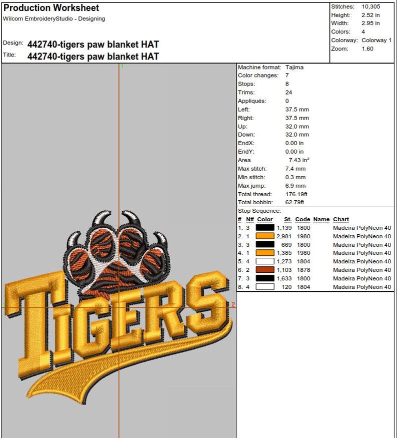 Tigers Sport Team Logo Embroidery DST and PES File - Etsy