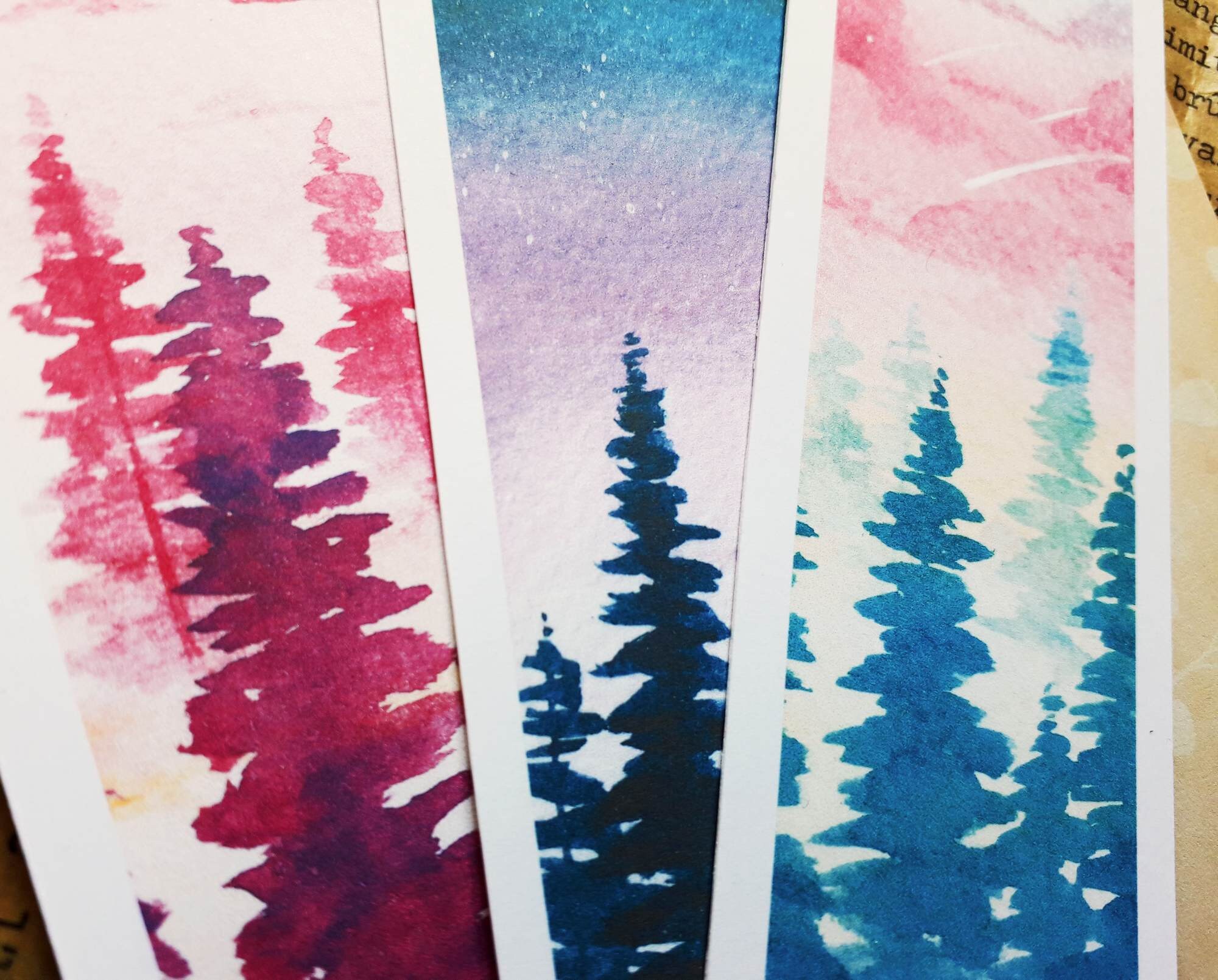 Watercolor Bookmarks - Etsy