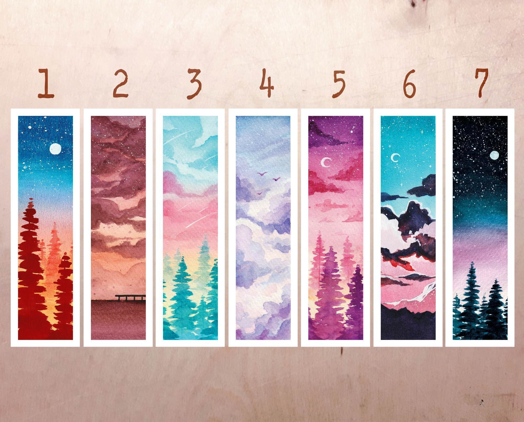 Watercolor Bookmarks - Etsy