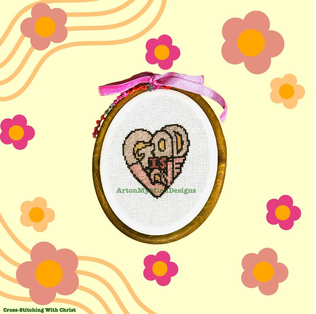 God is Love Digital Cross Stitch Pattern - Etsy