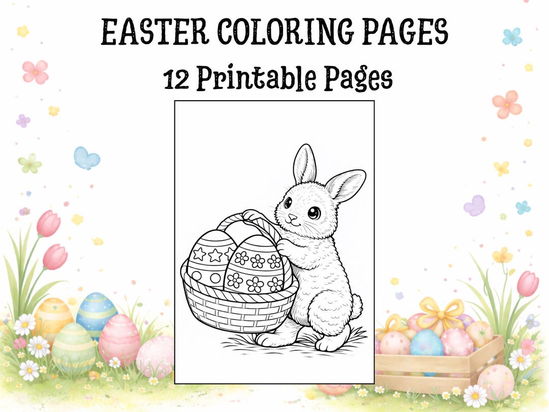 Easter Coloring Pages for Kids, Printable Bunny Chick Activity Sheets ...