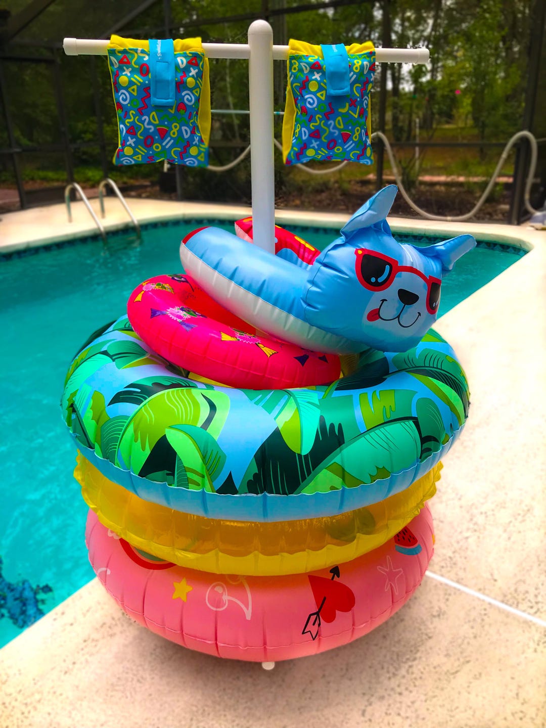 Pool Innertube Floaties Organizer in White - Etsy