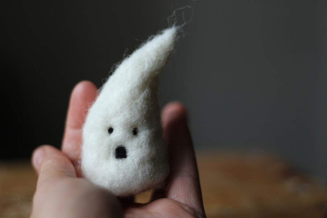 Needle Felted Wool Ghosts - Set of Three - Etsy