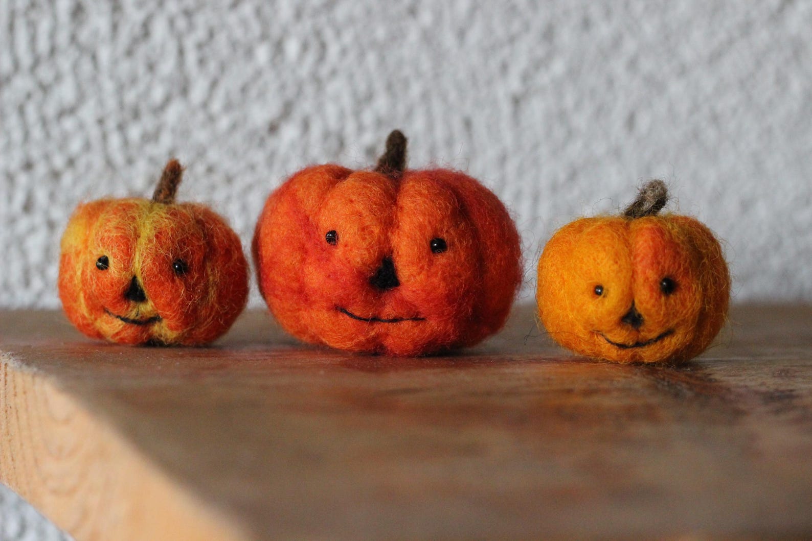 Needle Felted Wool Pumpkin Set, Halloween Decor - Etsy