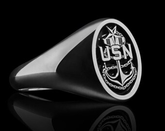 Navy Chief Signet Ring - Etsy