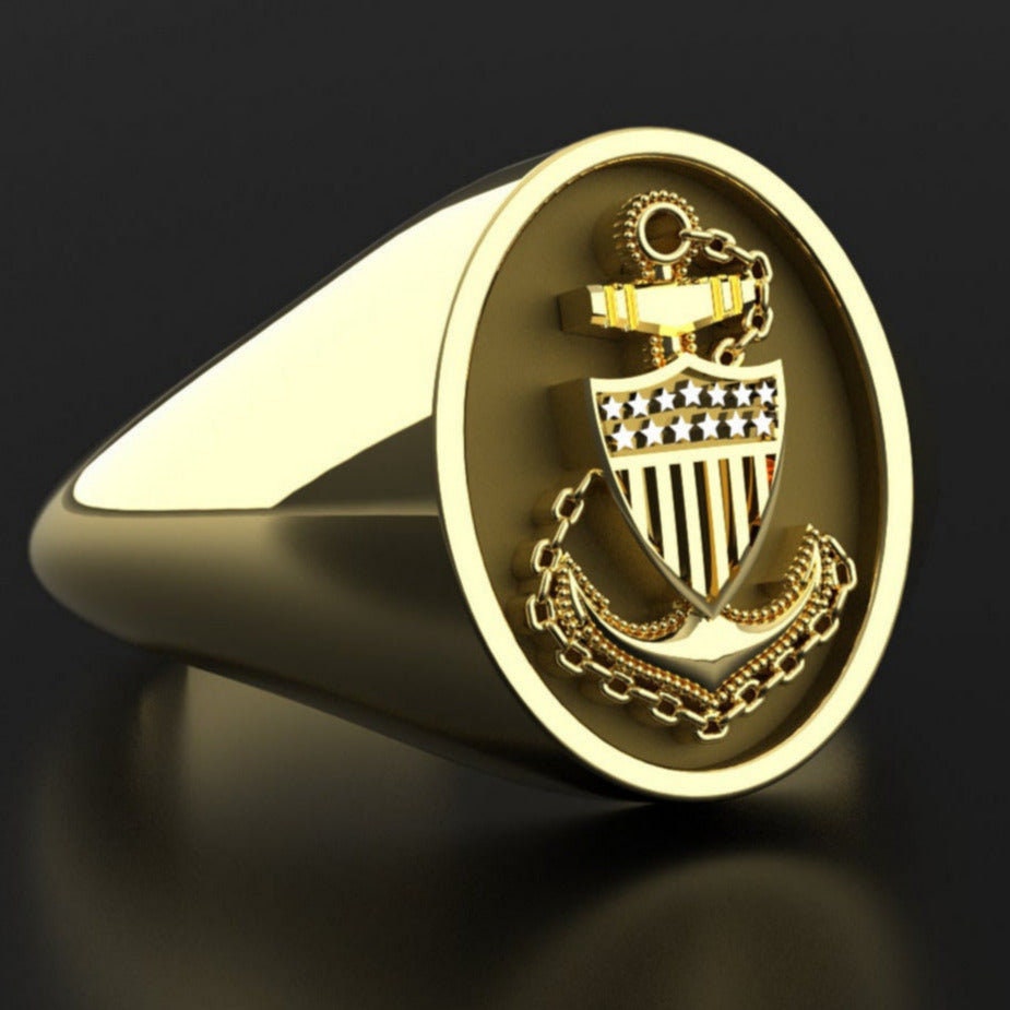 Premium USCG Chief Signet Ring - Etsy