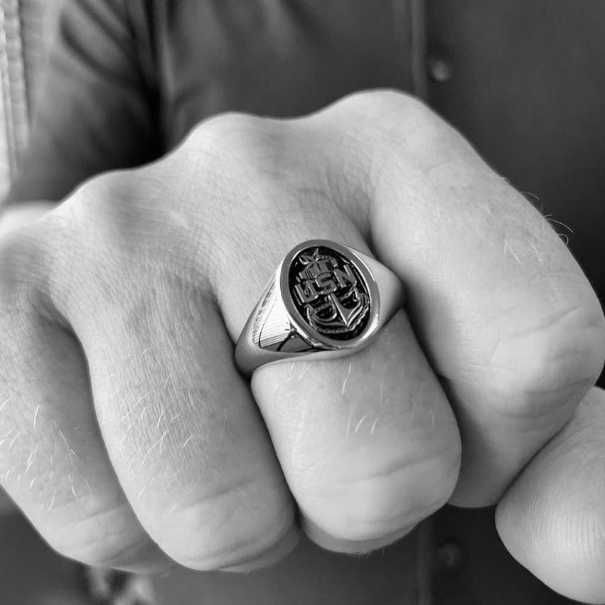 Navy Senior Chief Signet Ring - Etsy