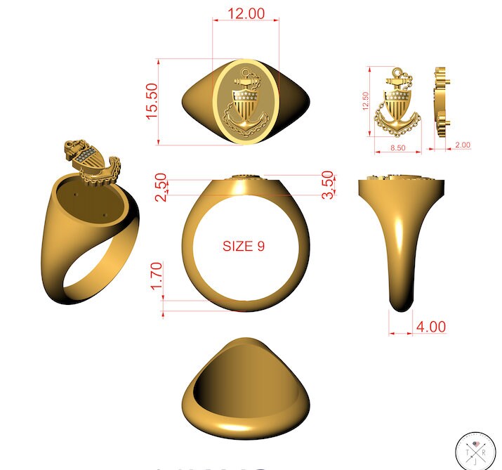 Premium USCG Chief Signet Ring - Etsy