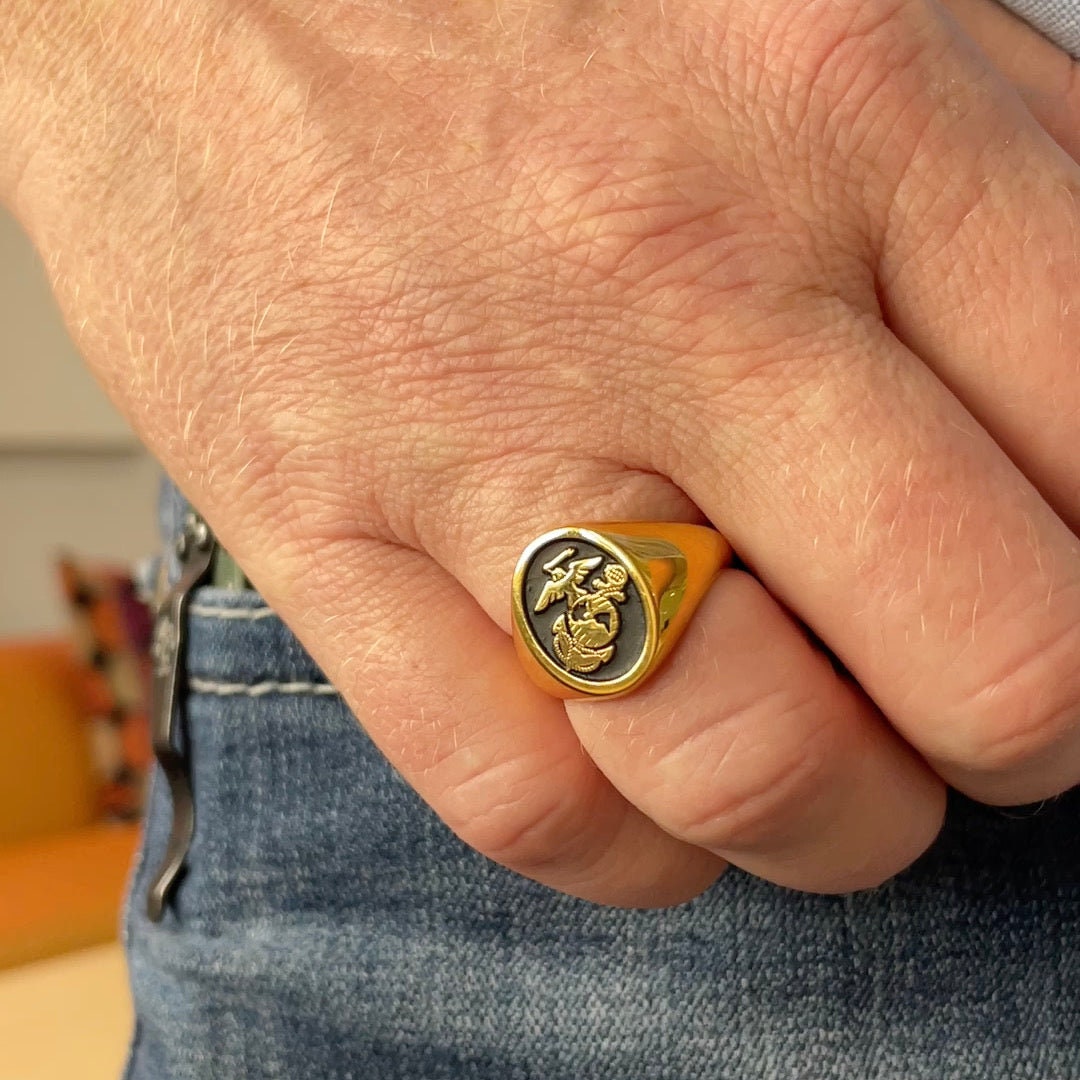 Marine Corps Signet Ring - Etsy