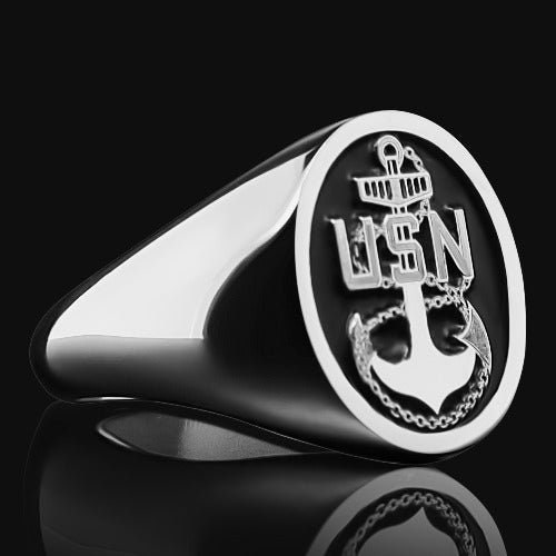 Navy Chief Signet Ring - Etsy