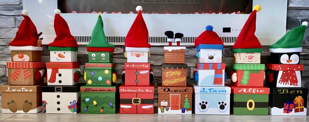 Kids Christmas Eve Box Personalised Customised Stacking Gift Boxes ...