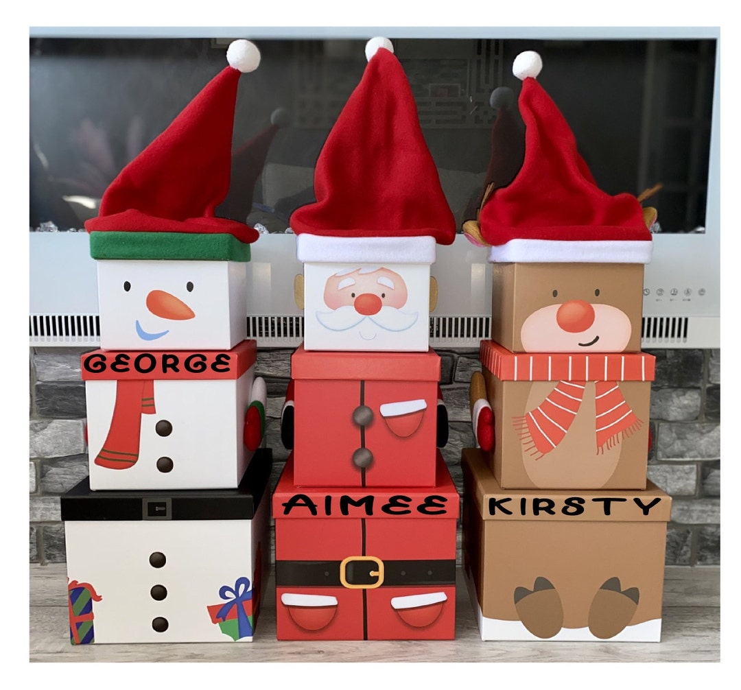 Kids Christmas Eve Box Personalised Customised Large Stacking Gift ...