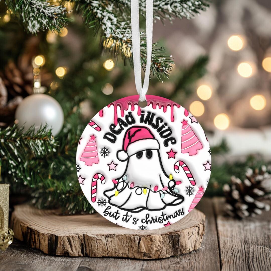 Dead Inside Personalised Christmas Bauble Funny Gift Present Keepsake ...