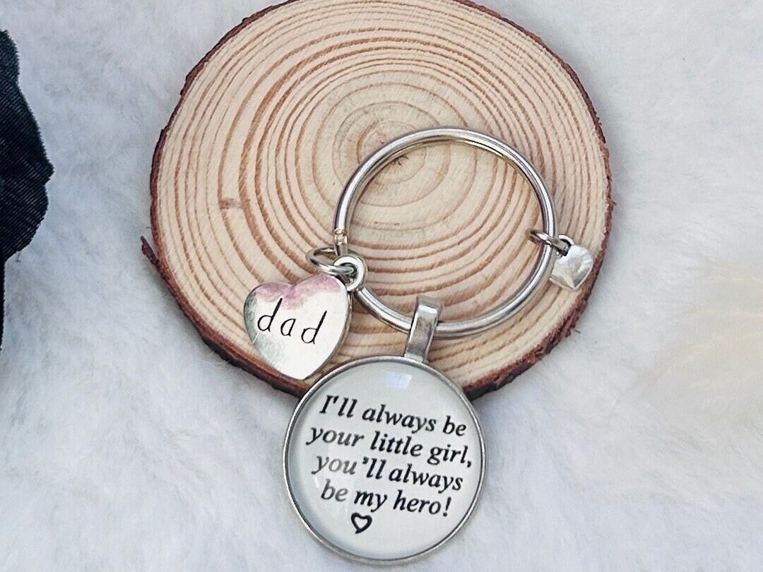 Daughter Dad Hero Little Girl Novelty Keyring Keychain Birthday Gift ...