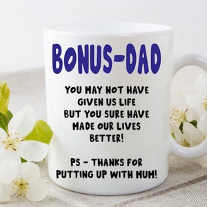 Bonus-dad Stepdad Step-dad Father’s Day Funny Mug Cup Birthday Present ...