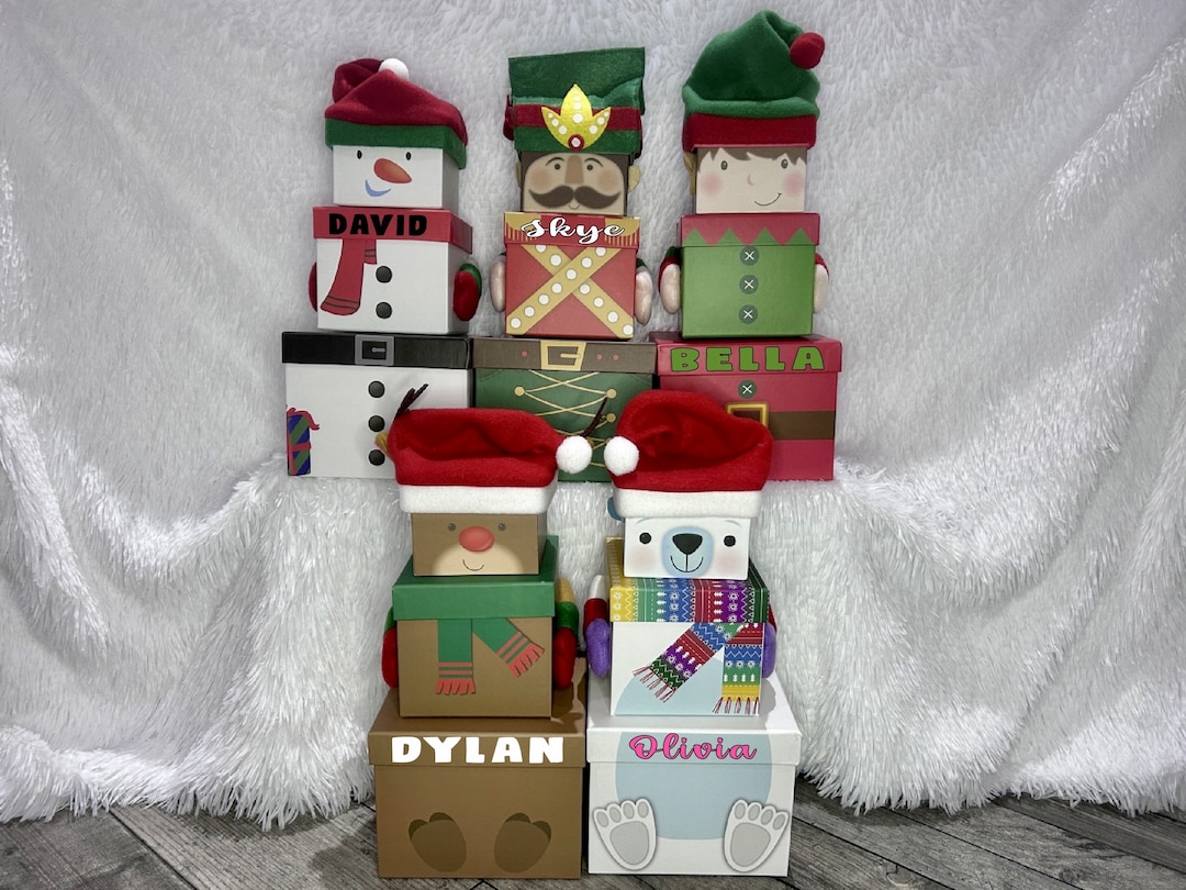Childrens Christmas Eve Box Personalised Customised Stacking Gift Boxes ...