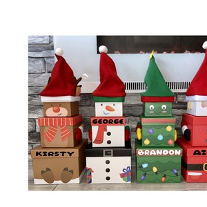 Kids Christmas Eve Box Personalised Customised Stacking Gift Boxes ...