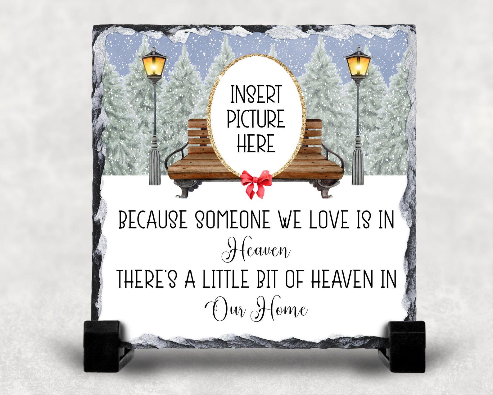 Personalised Memory in Heaven Memorial Photo Slate in Memory of Dad ...