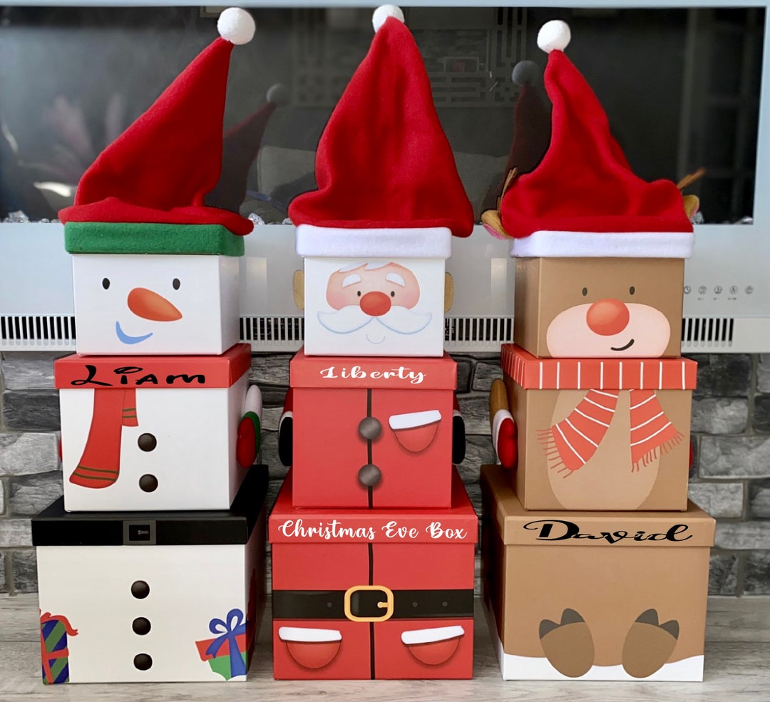 Kids Christmas Eve Box Personalised Customised Large Stacking Gift ...