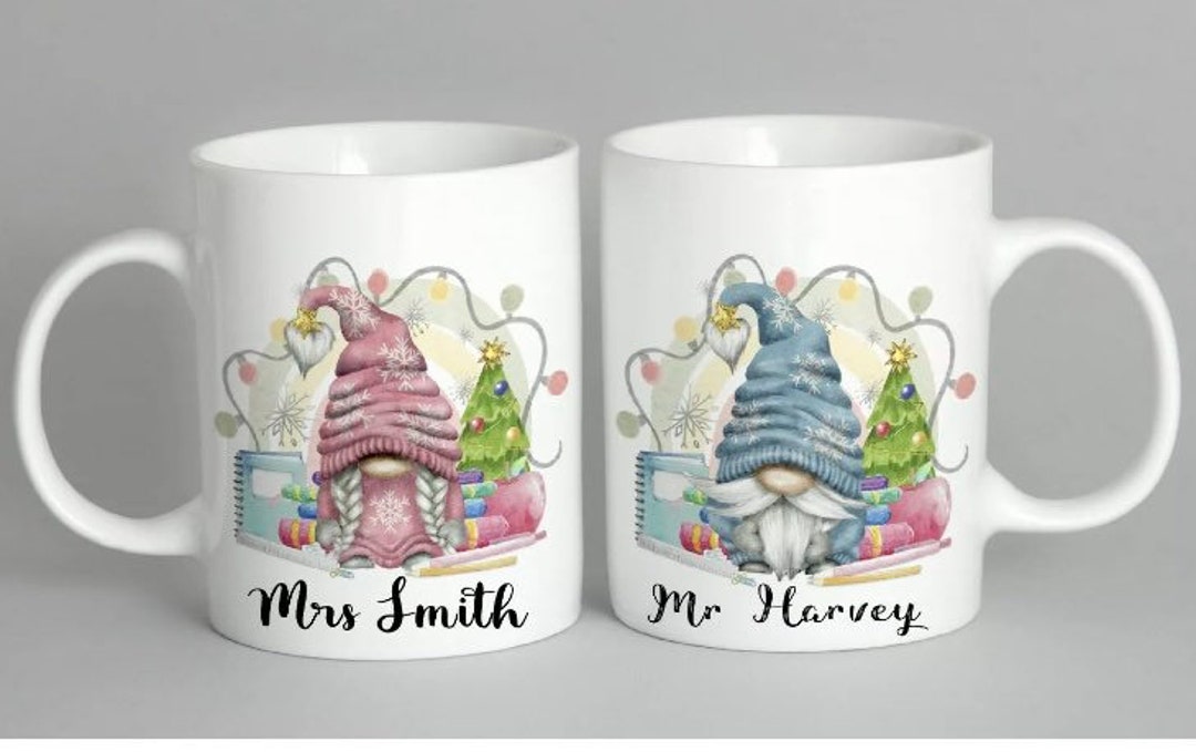 Christmas Mug Personalised Gonk Gonks Gnome Teacher Teaching Assistant ...