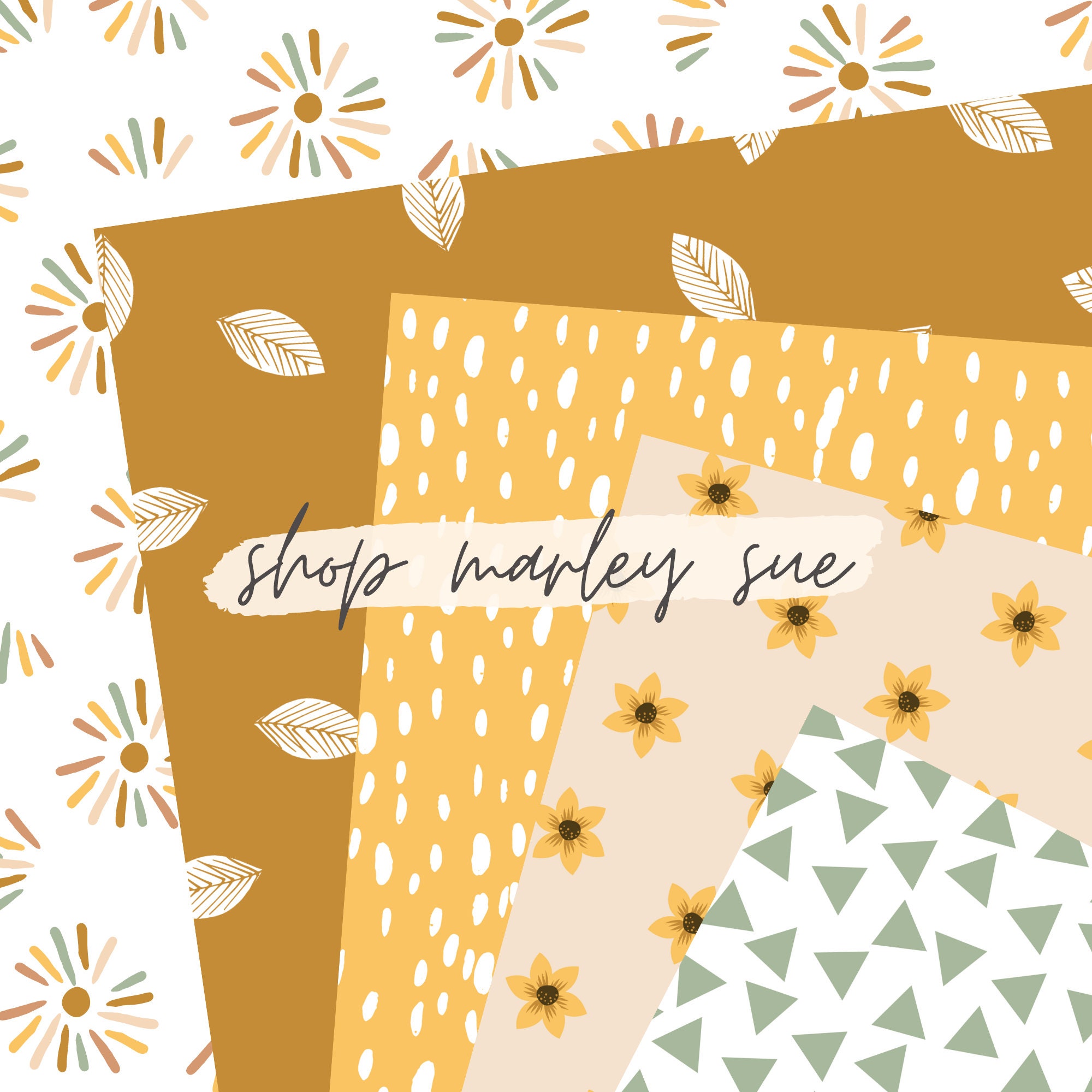 Fall Boho Scrapbooking Paper Printable, Autumn Decorative Craft Paper ...