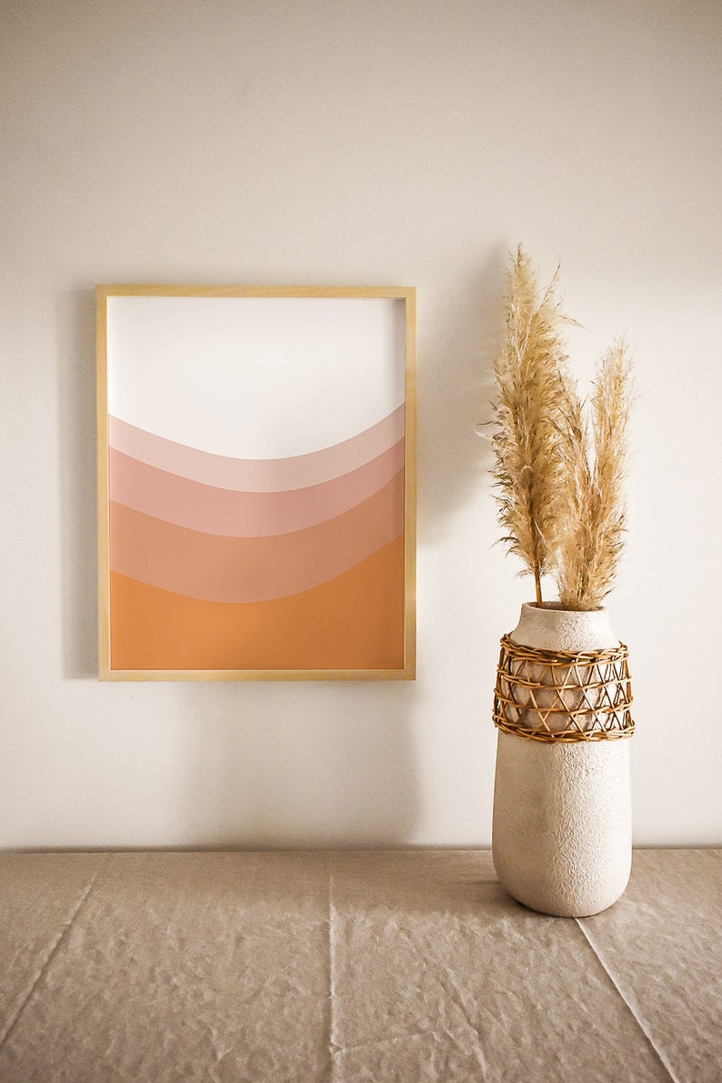 Pink Vintage Inspired Printable, Monochromatic Wall Art, Bohemian ...