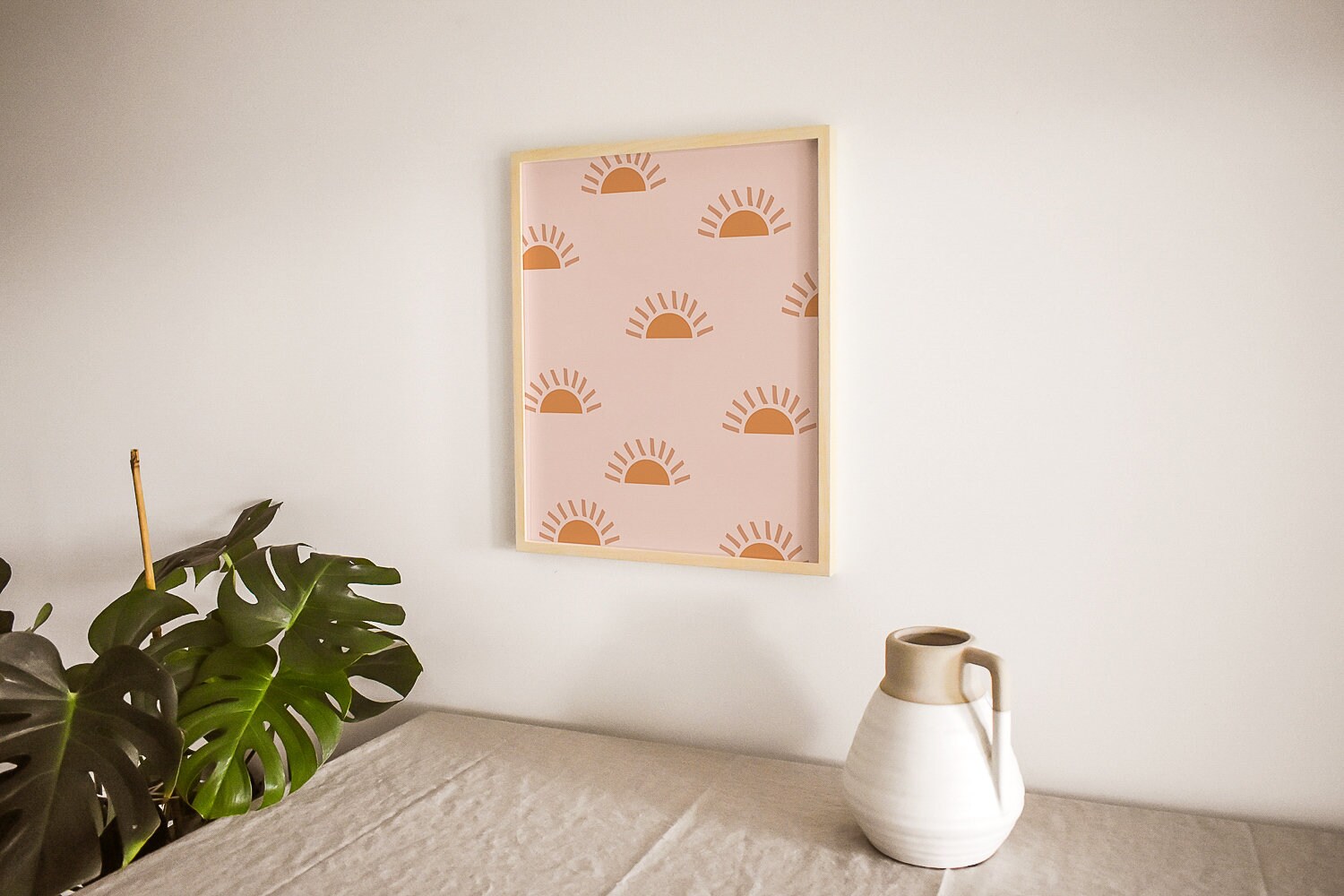 Modern Sun Printable Pink Digital Print Girl's Bedroom | Etsy