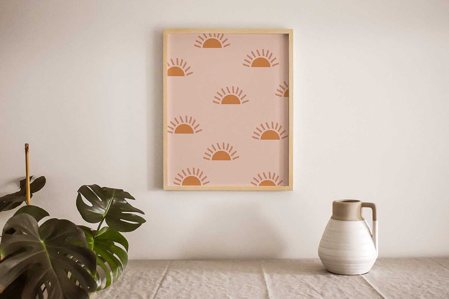 Modern Sun Printable Pink Digital Print Girl's Bedroom | Etsy