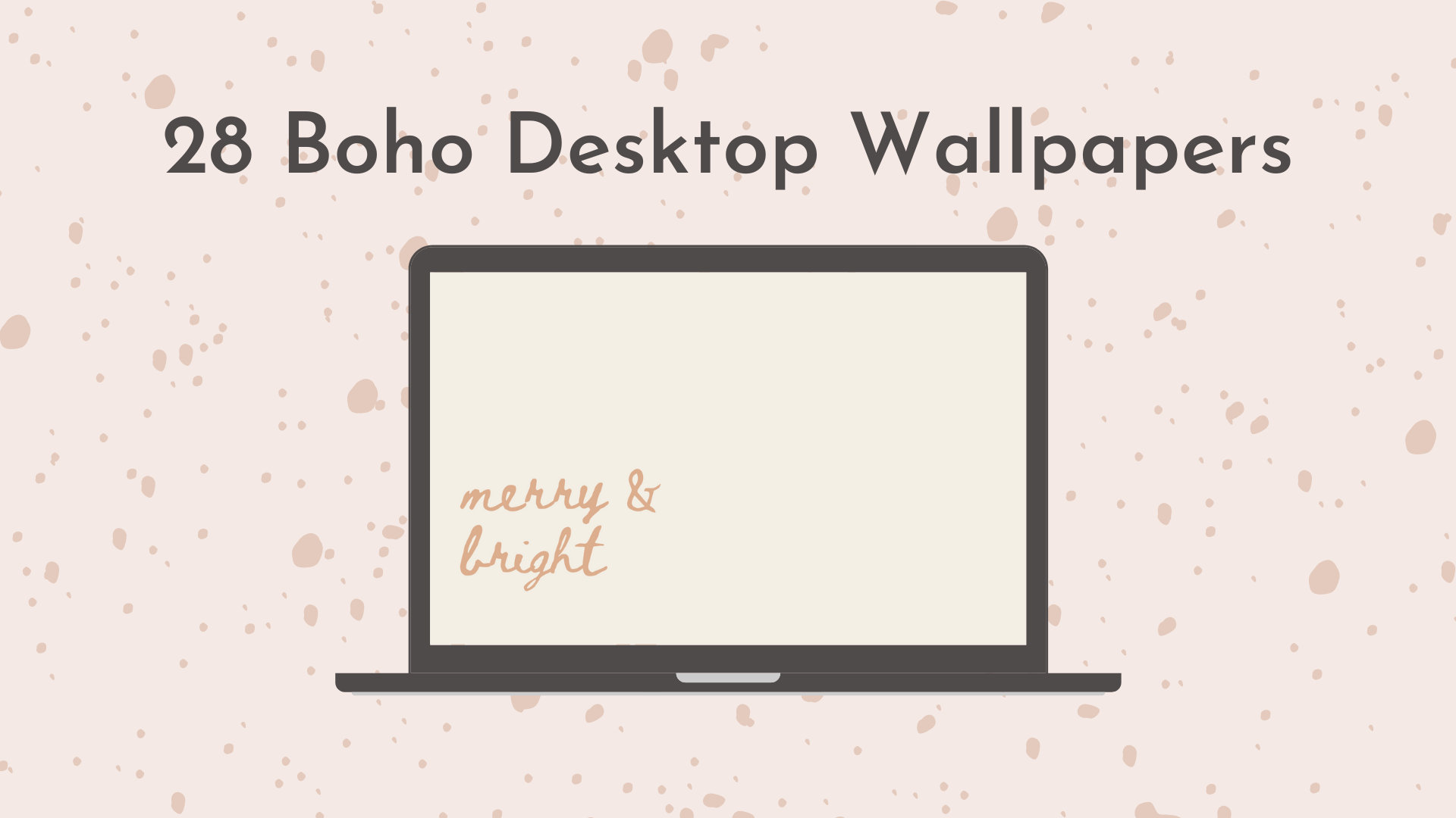 28 Boho Christmas Desktop Wallpapers, Pink Holiday Wallpapers, Digital ...