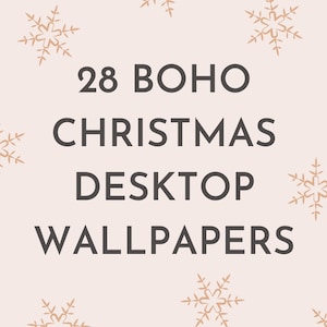 28 Boho Christmas Desktop Wallpapers, Pink Holiday Wallpapers, Digital ...