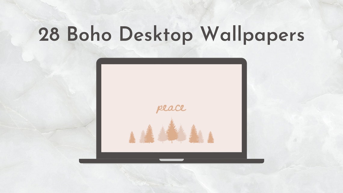 28 Boho Christmas Desktop Wallpapers Pink Holiday Wallpapers | Etsy