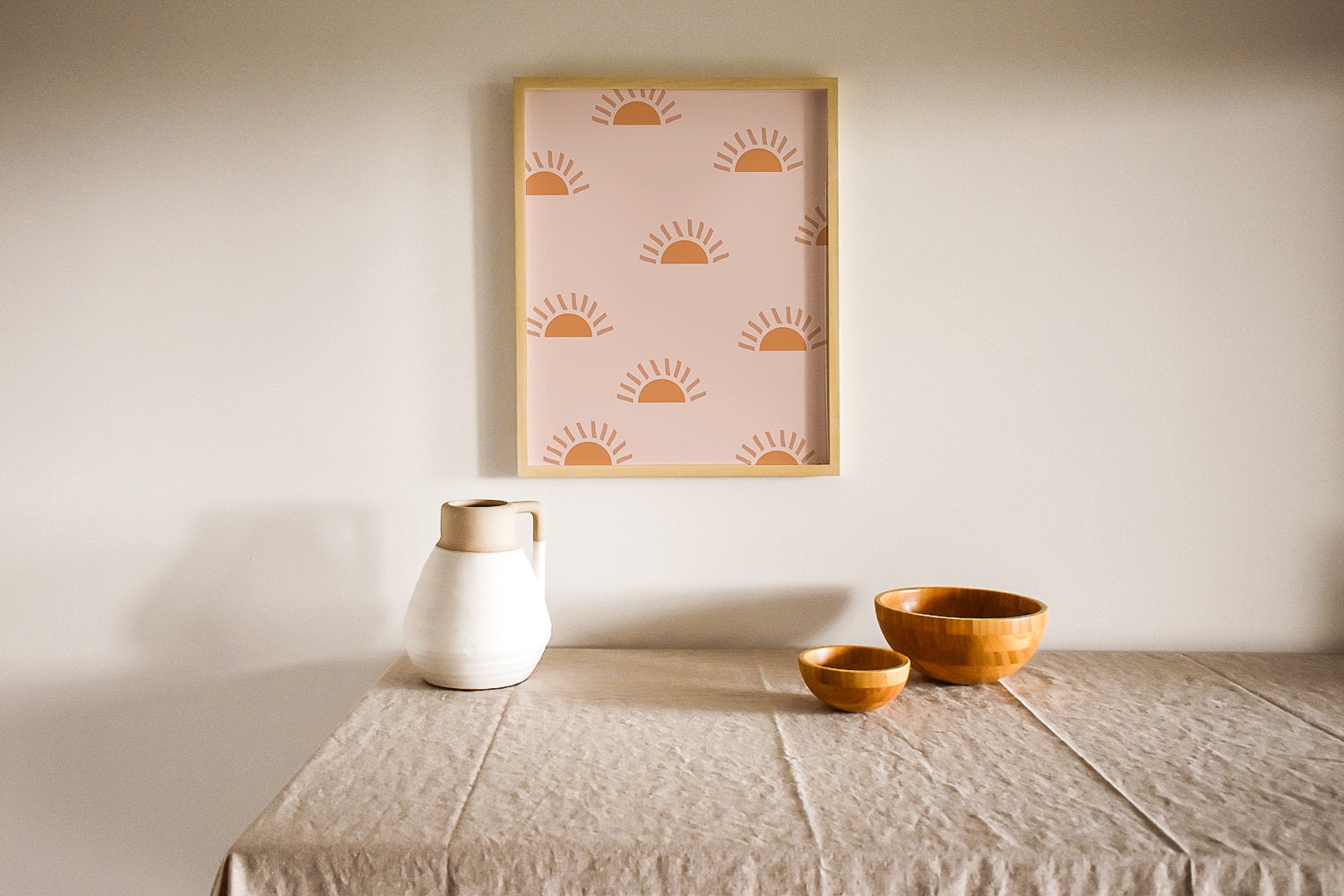Modern Sun Printable Pink Digital Print Girl's Bedroom | Etsy