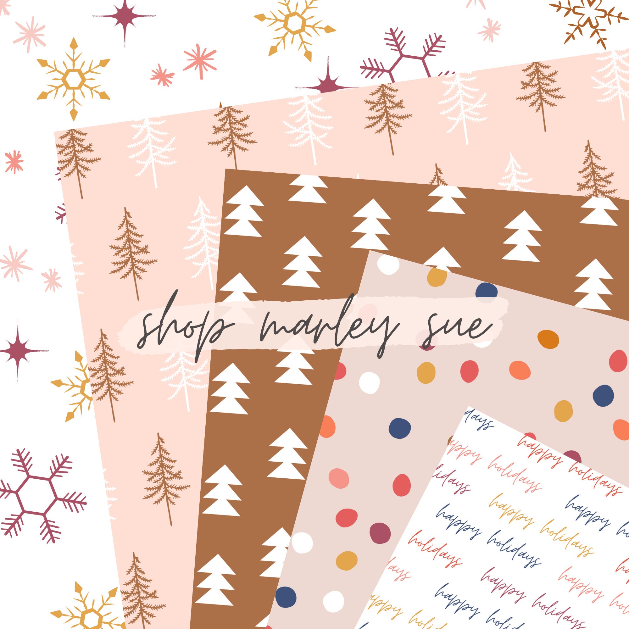 Pink Christmas Scrapbook Paper Printable, Christmas Decorative Craft ...