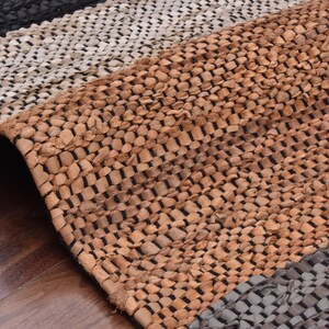 URBAN86 Carmen Leather Rug Brown Grey Area Rug (july Special ) - Etsy