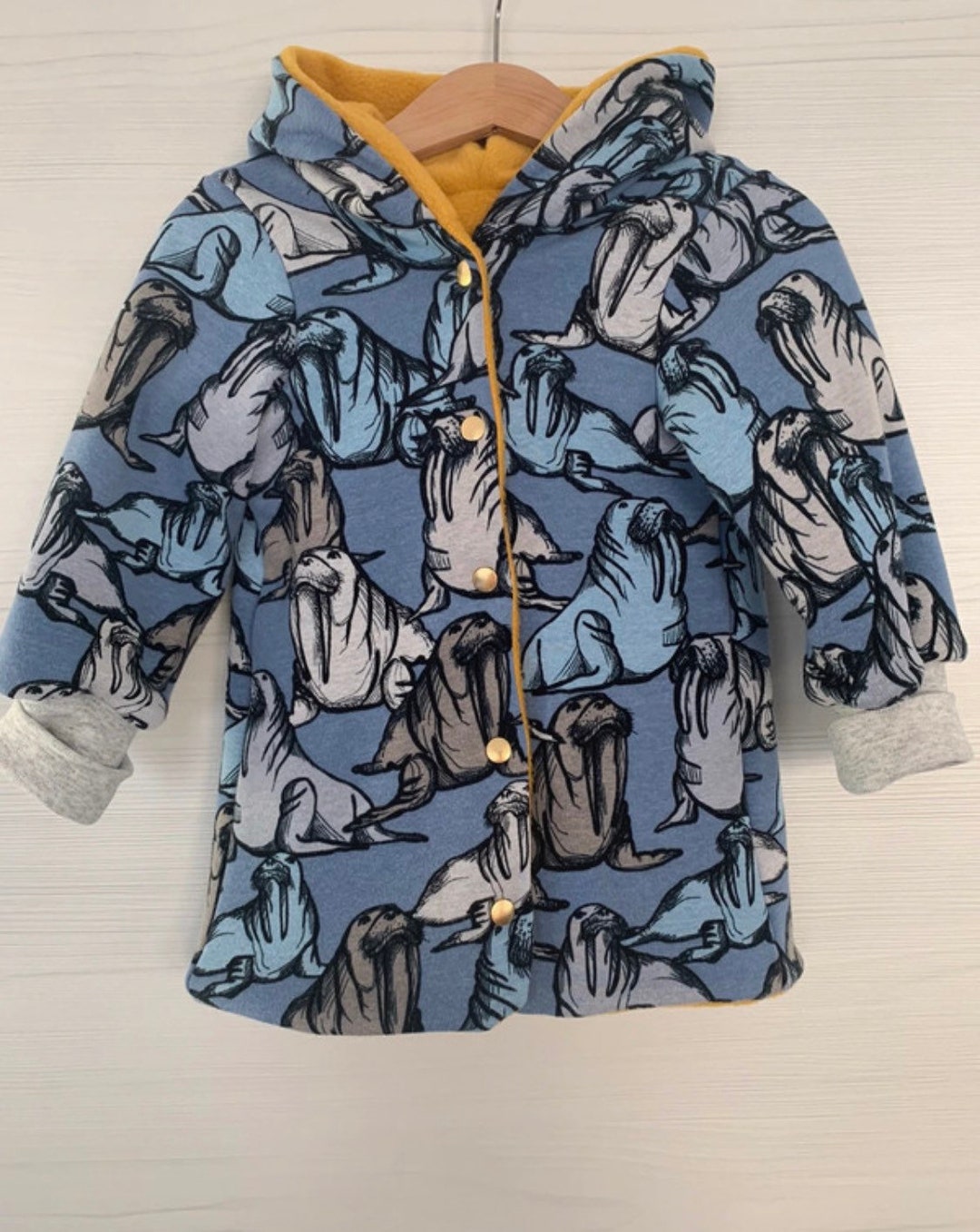 Super Soft Fleece Jacket With Dwarf Cap Walrus Size 86/92 - Etsy