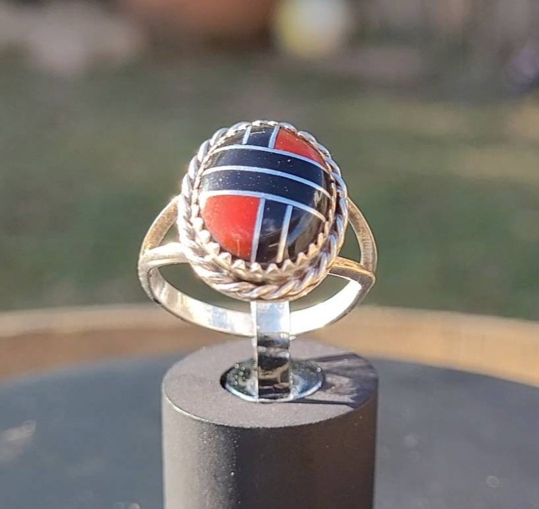 Vintage Zuni Inlay Ring - Etsy