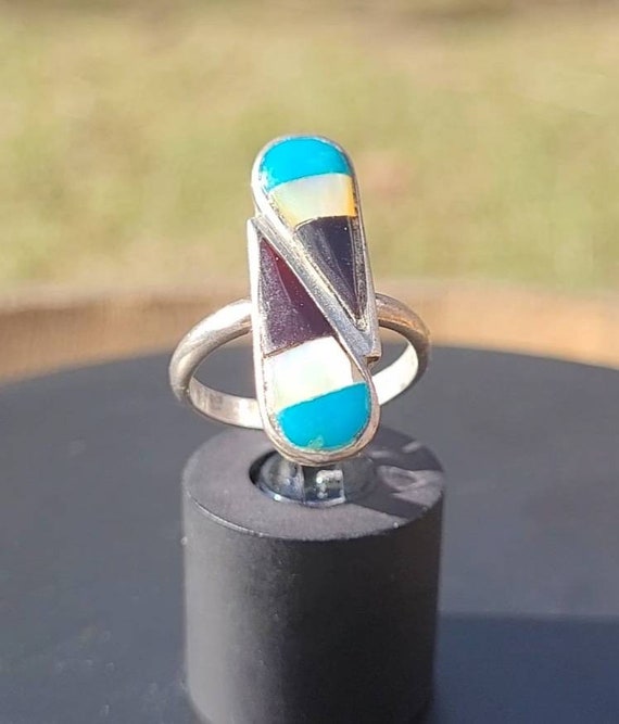 Vintage Zuni Inlay Ring | Etsy