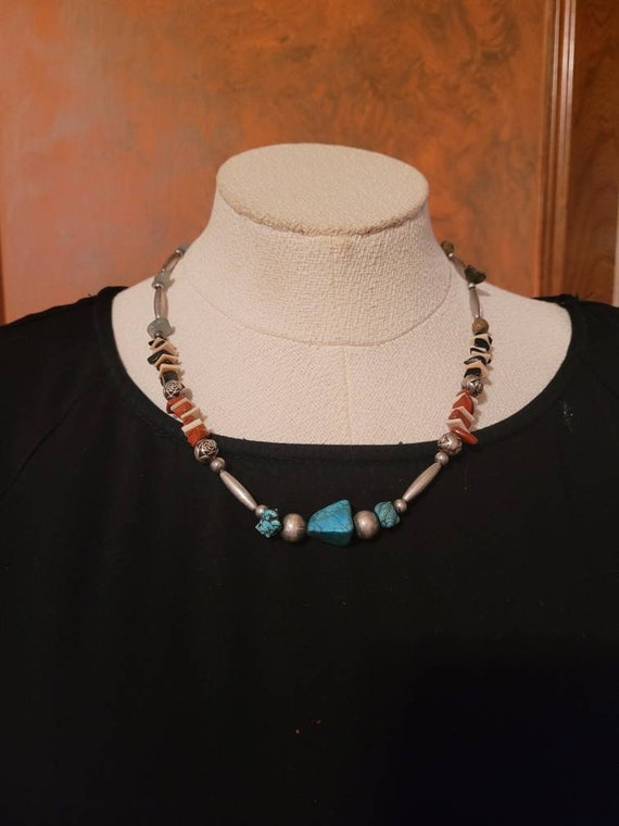 Multi Stone Turquoise Boho Statement Necklace - Gem