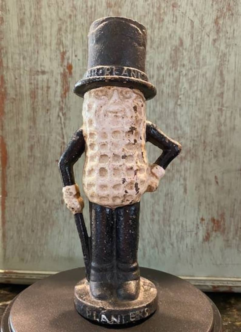 Vintage Cast Iron Mr. Peanut Coin Bank - Etsy