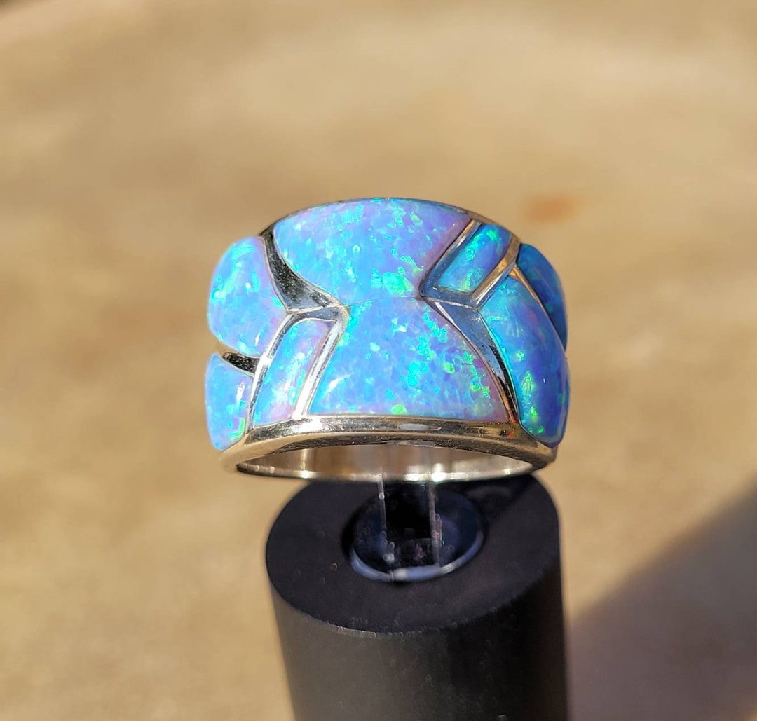 Modern Opal Overlay Ring - Etsy
