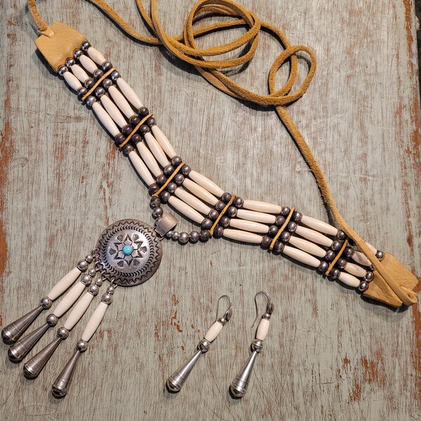 Native Bone Necklace - Etsy