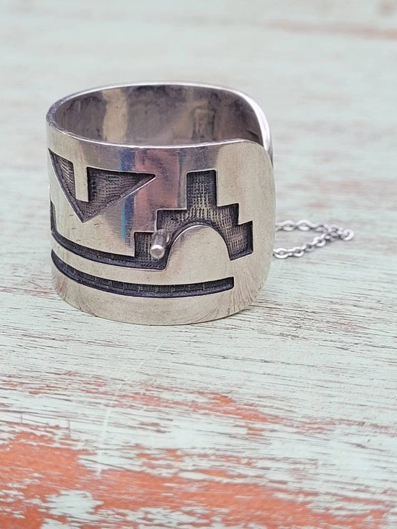 Vintage Hopi Overlay Ponytail Cuff - Gem
