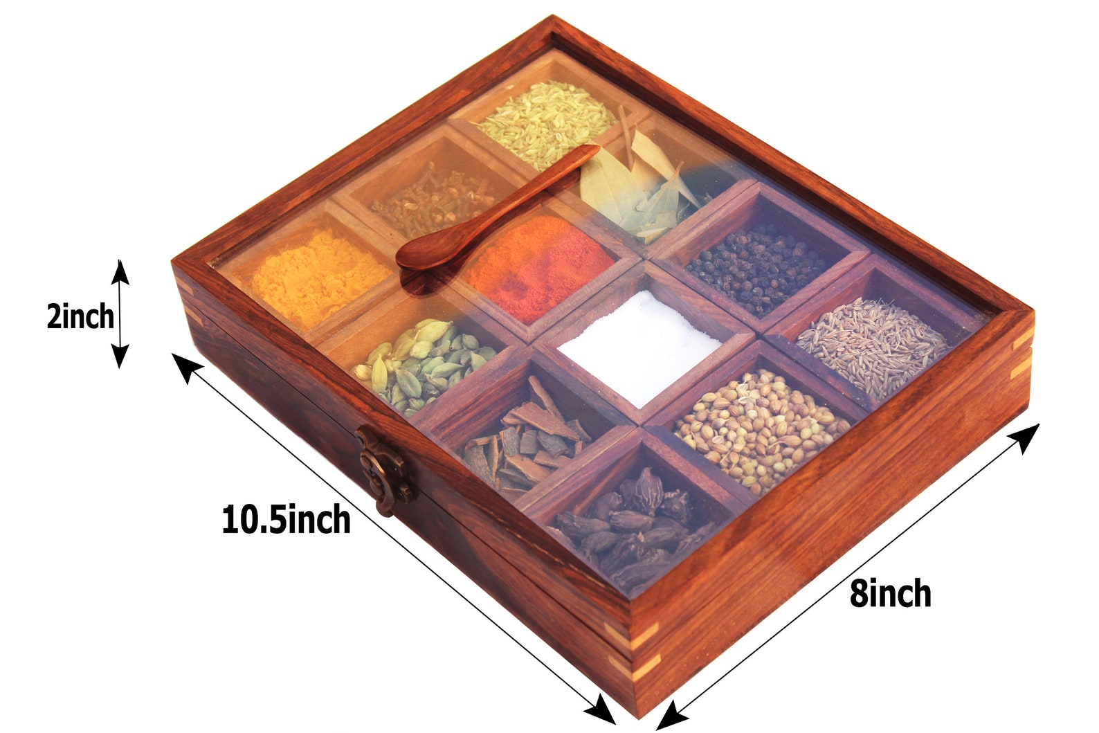Wooden spice box wooden spice organizer wooden box for | Etsy