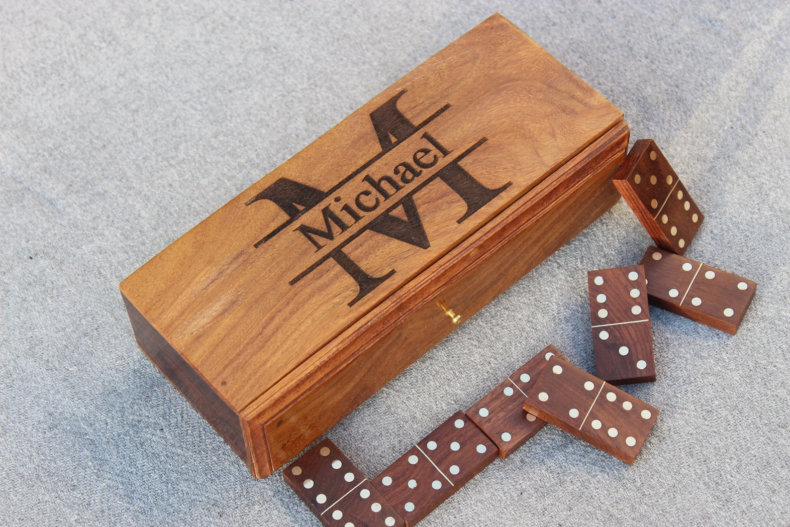 Personalized Wooden Dominoes Set | Double Six Game With Storage Box - Etsy