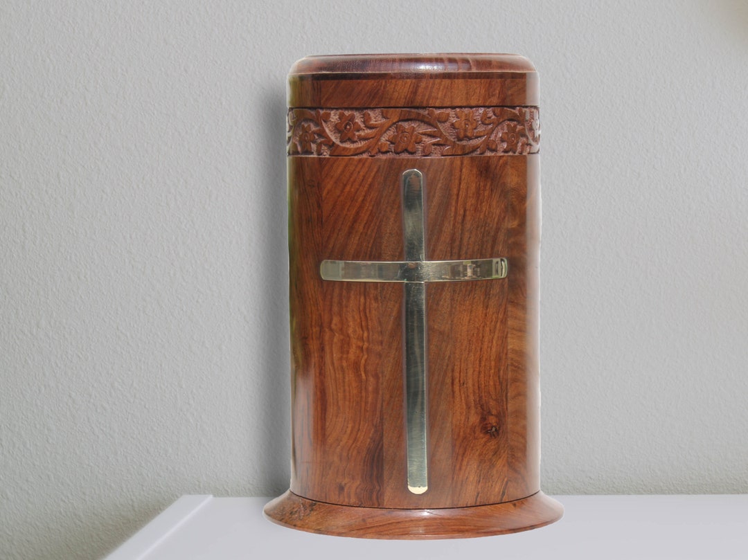 Indian Rosewood Cremation Urn | Hand Carved Wooden Urns - Etsy