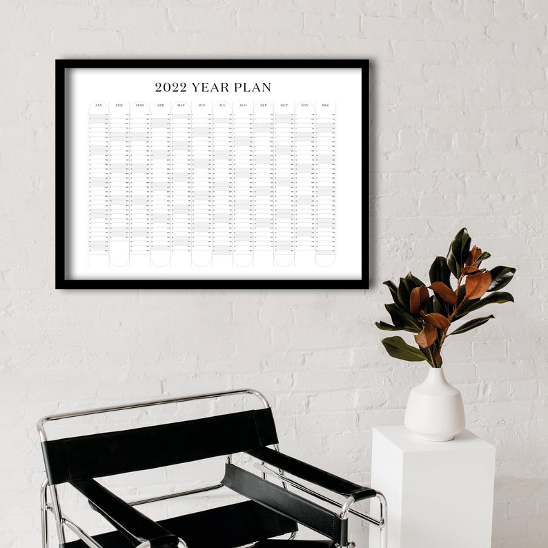 2022 Minimal Year Planner 2022 Printable Wall Calendar - Etsy