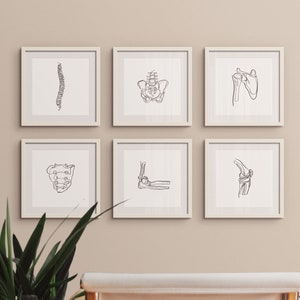 20 Human Skeleton Drawings, Medical Wall Art Set, Printable Abstract ...