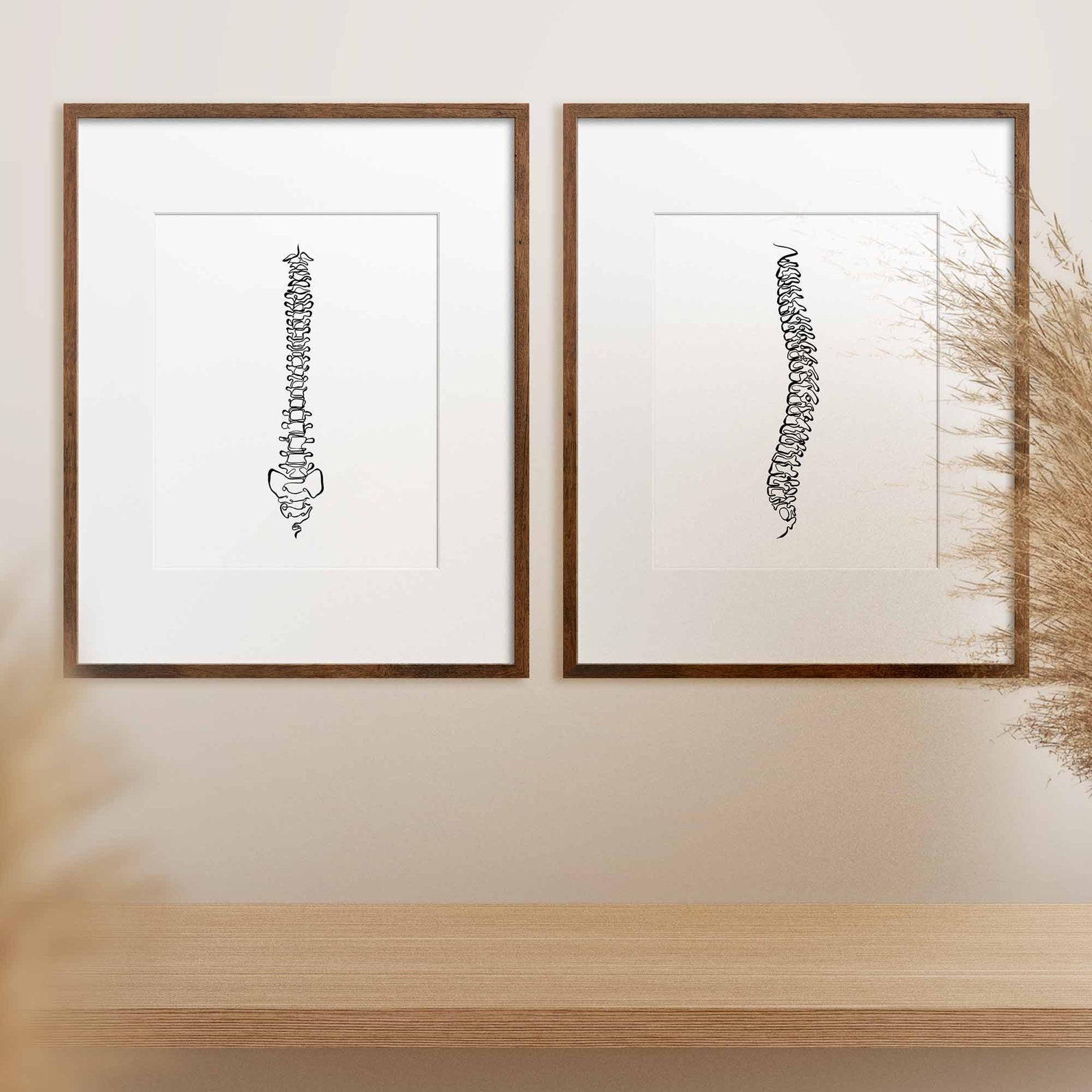 6 Human Bone Drawing Art Prints Skeleton Wall Art Set | Etsy